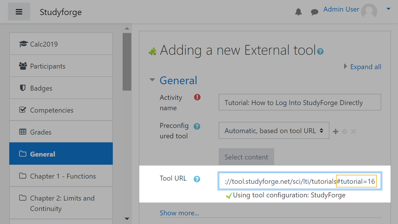 Moodle | Linking to StudyForge Content
